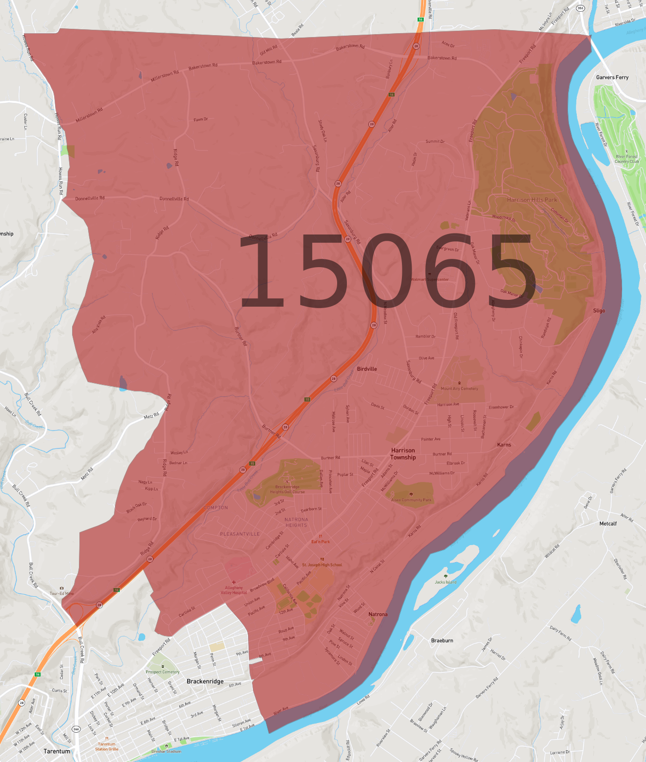 Zip Code 15065 - AtlasBig.com