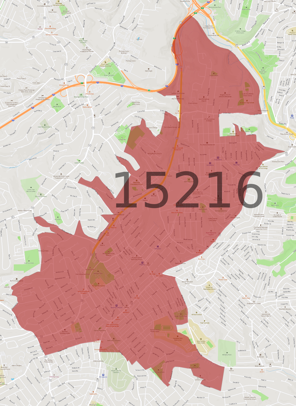 Zip Code 15216 - AtlasBig.com