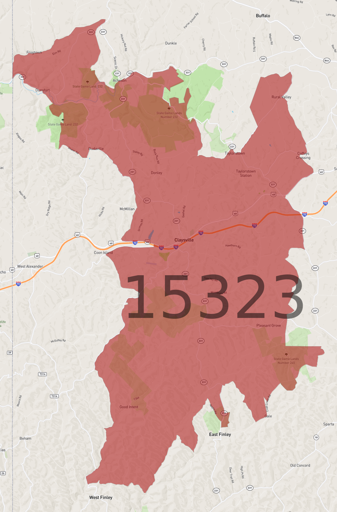 Zip Code 15323 - AtlasBig.com