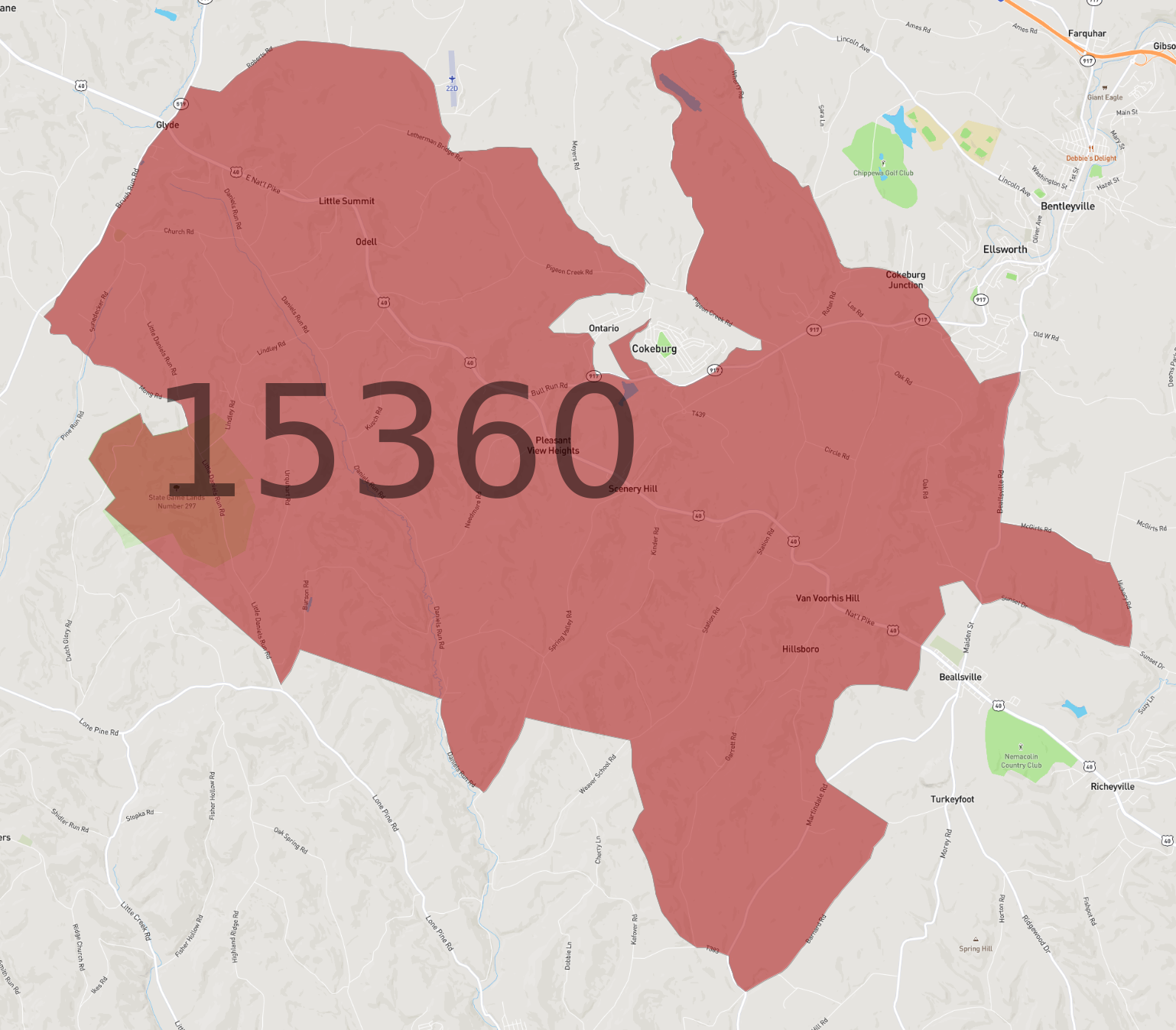 Zip Code 15360 - AtlasBig.com