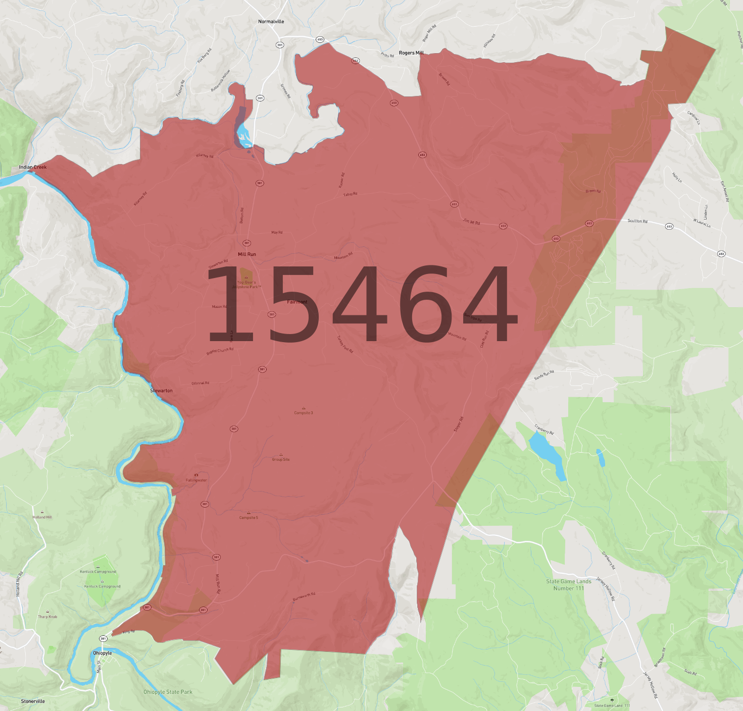 Zip Code 15464 - AtlasBig.com