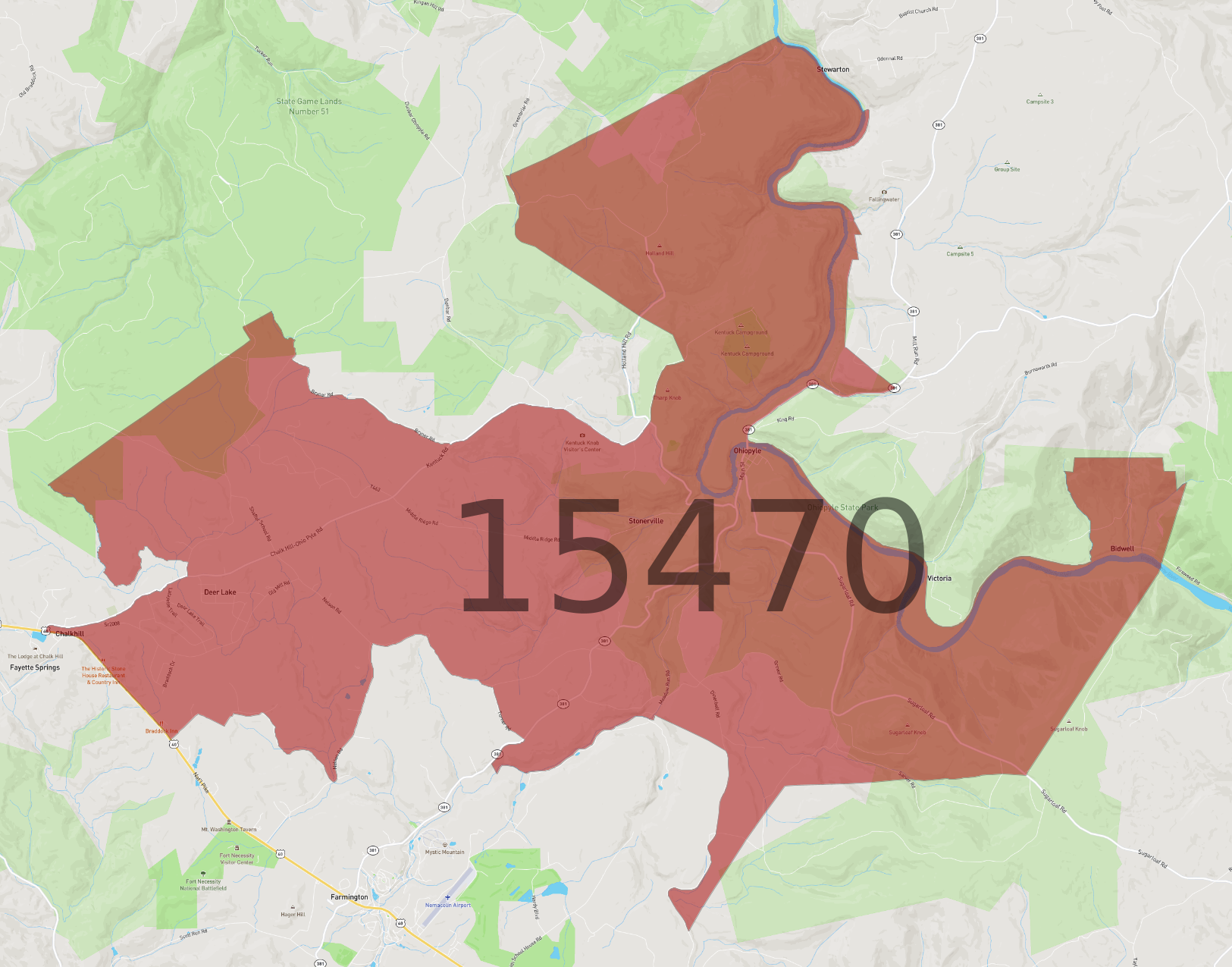 Zip Code 15470 - AtlasBig.com