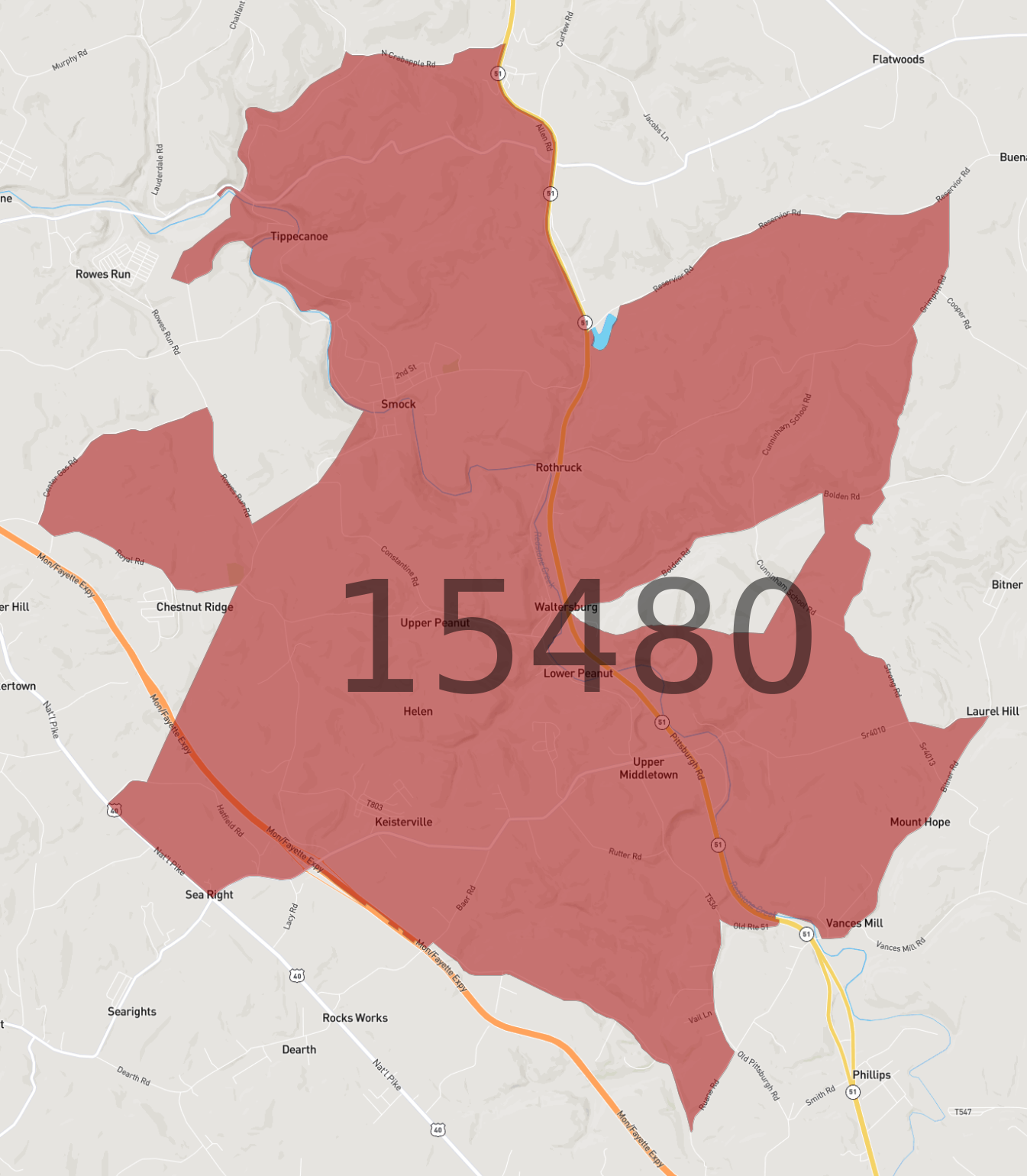 Zip Code 15480 - AtlasBig.com