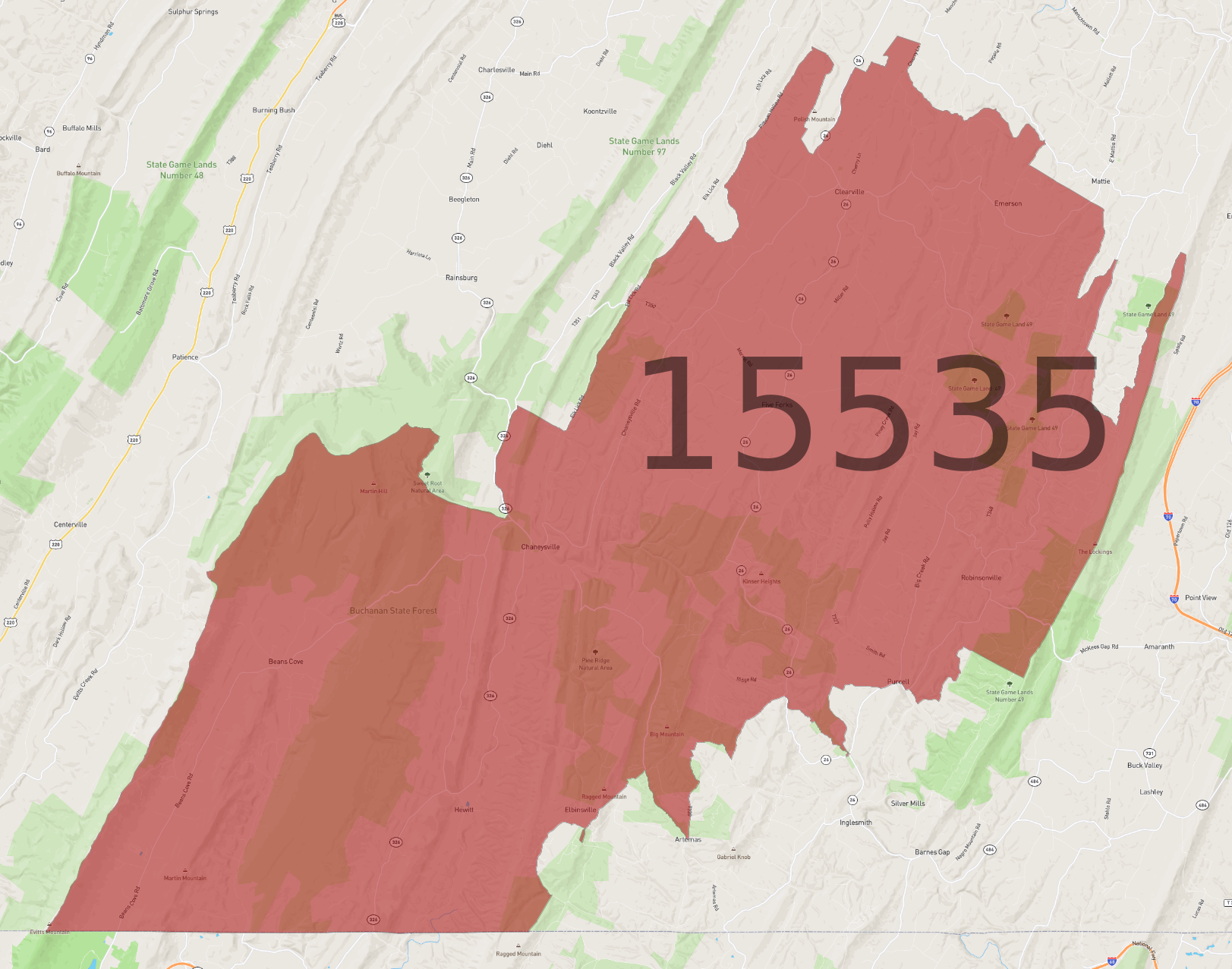 Zip Code 15535 - AtlasBig.com