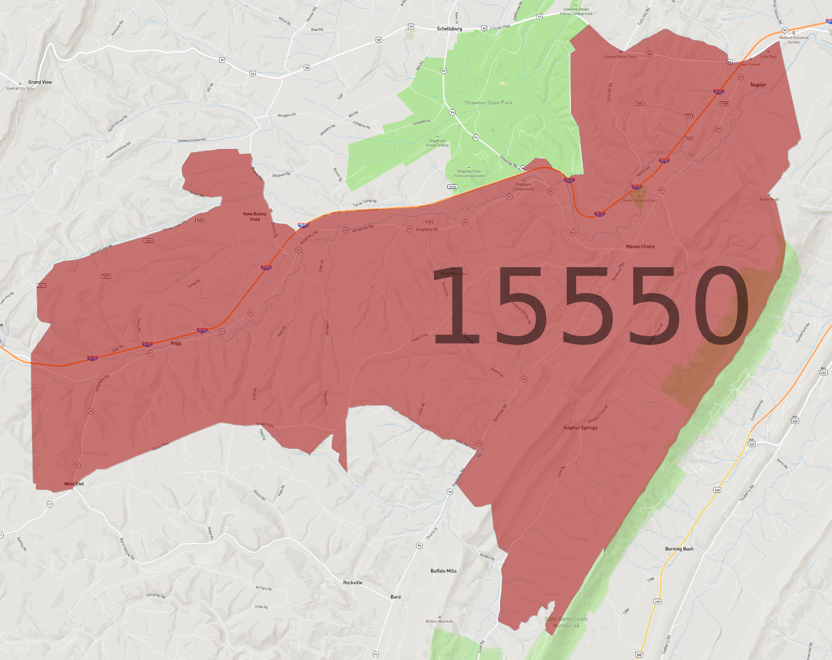 Zip Code 15550 - AtlasBig.com