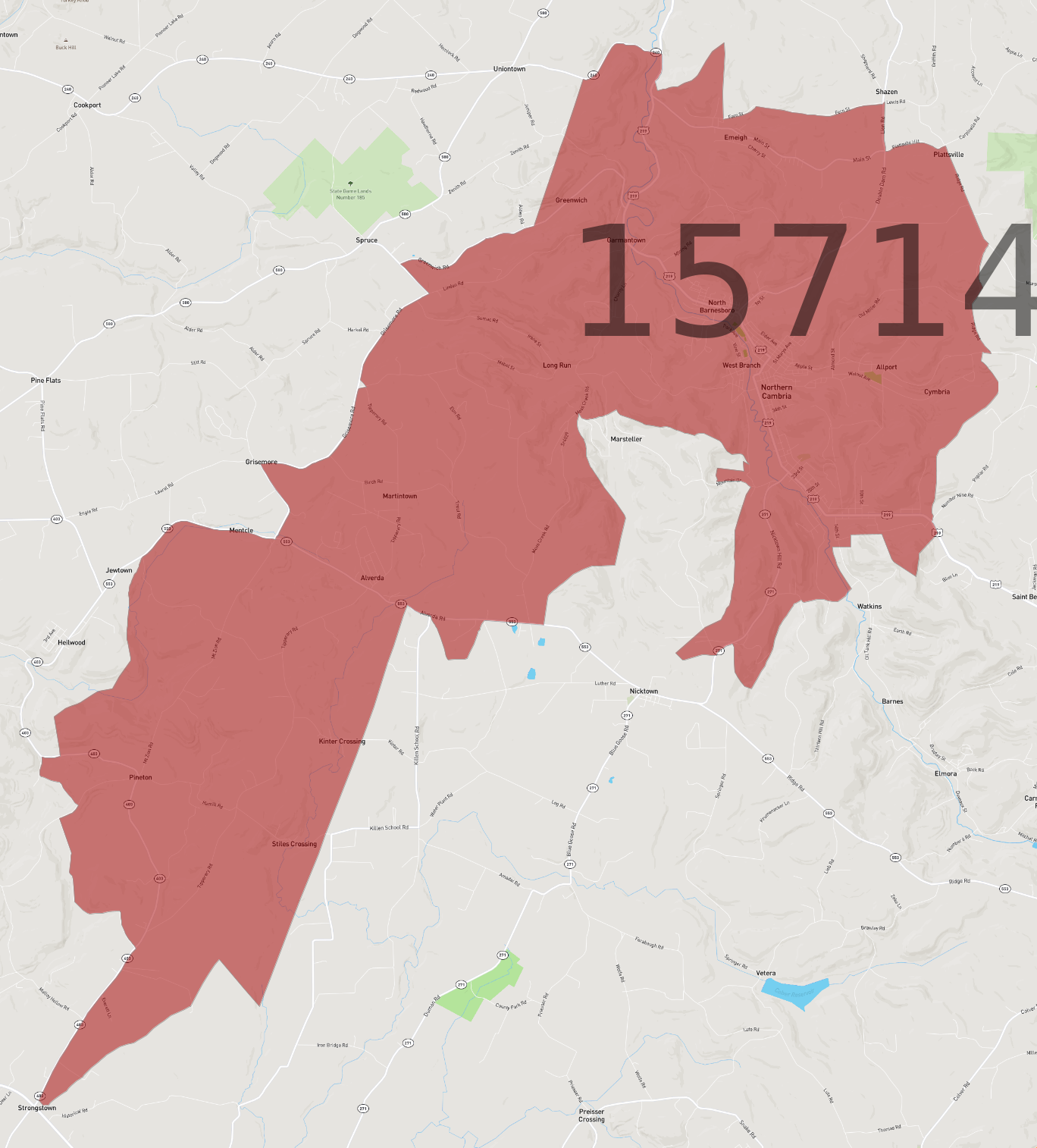 Zip Code 15714 - AtlasBig.com