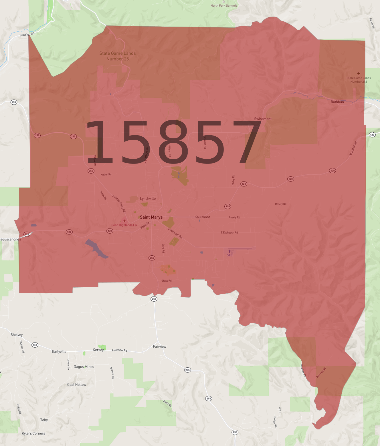 Zip Code 15857 - AtlasBig.com