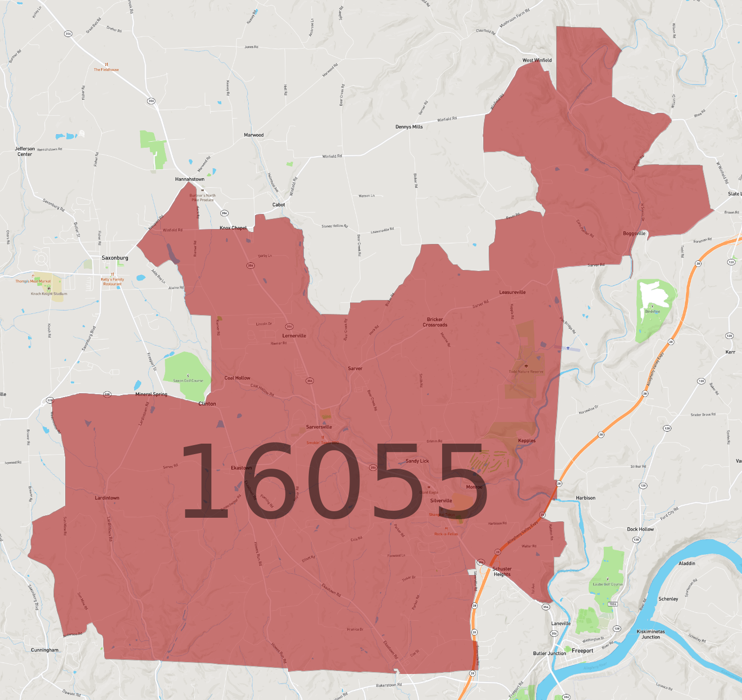 Zip Code 16055 - AtlasBig.com