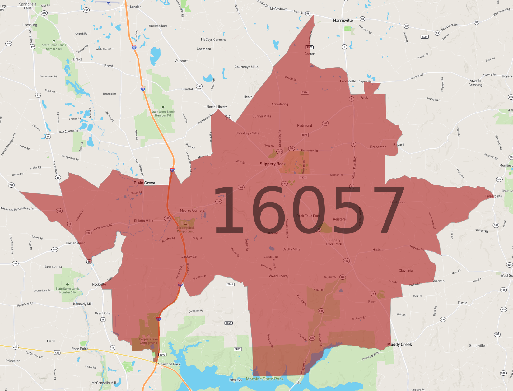 Zip Code 16057 - AtlasBig.com