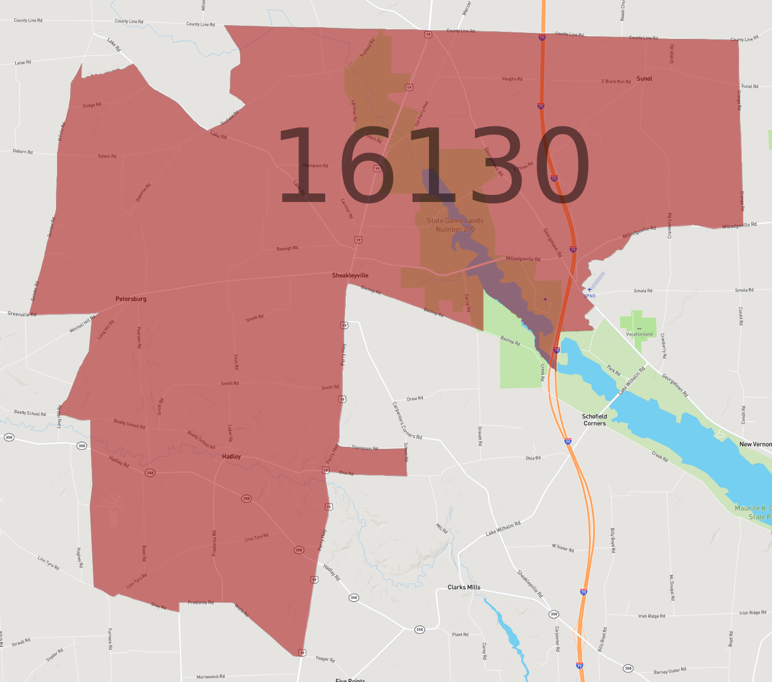 Zip Code 16130 - AtlasBig.com