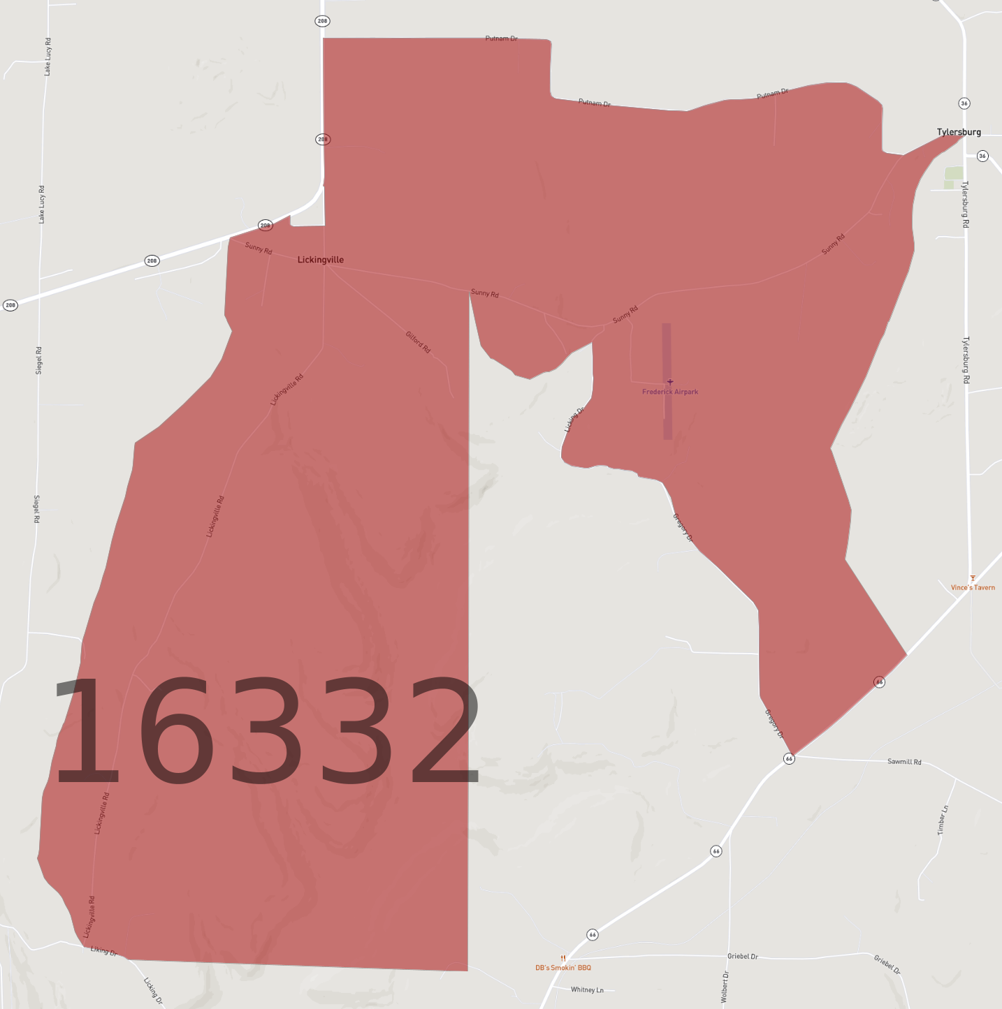 Zip Code 16332 - AtlasBig.com