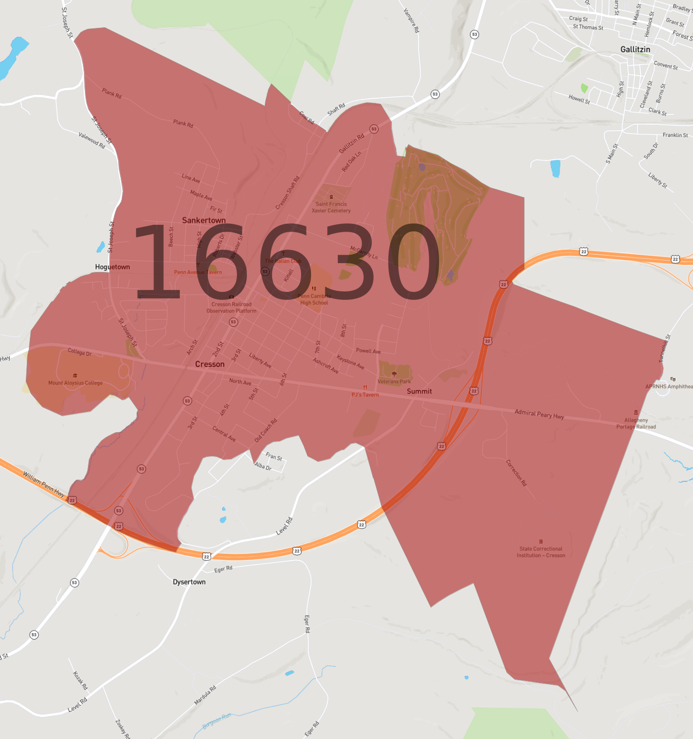 Zip Code 16630 - AtlasBig.com