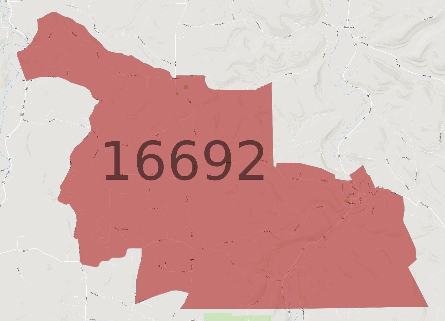 Zip Code 16692 - AtlasBig.com