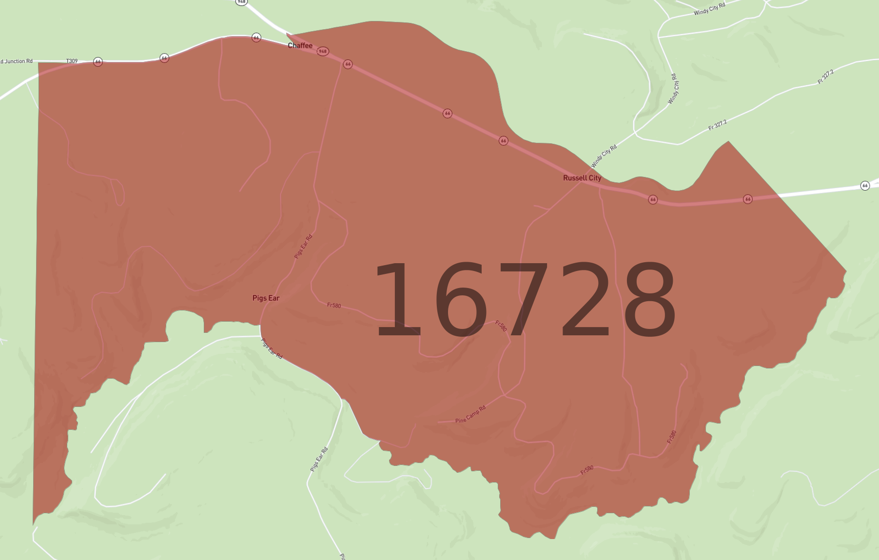 Zip Code 16728 - AtlasBig.com