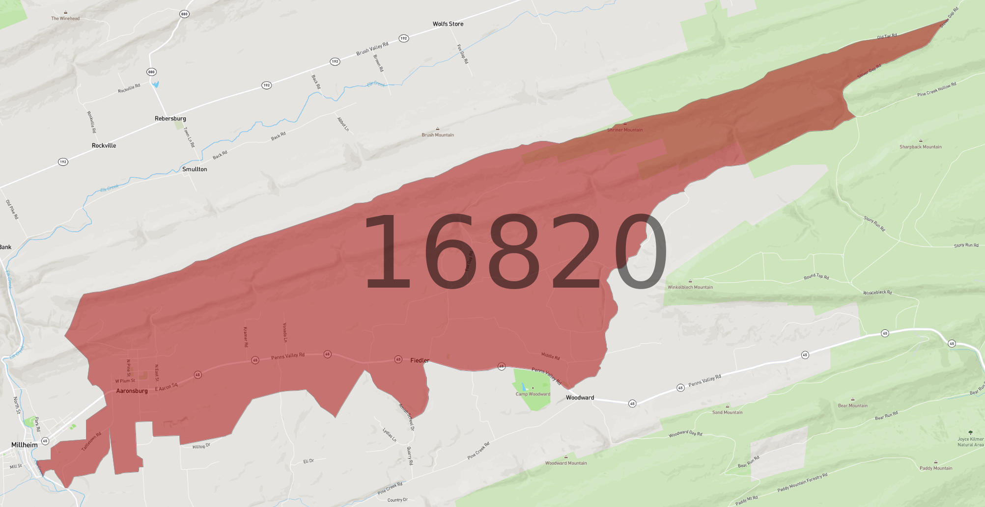 Zip Code 16820 - AtlasBig.com