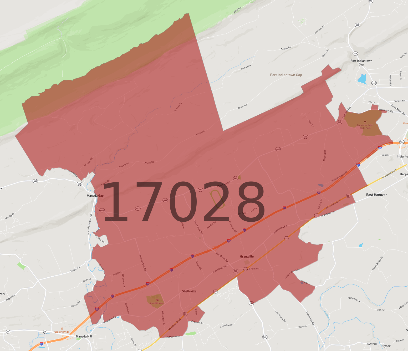 Zip Code 17028 - AtlasBig.com