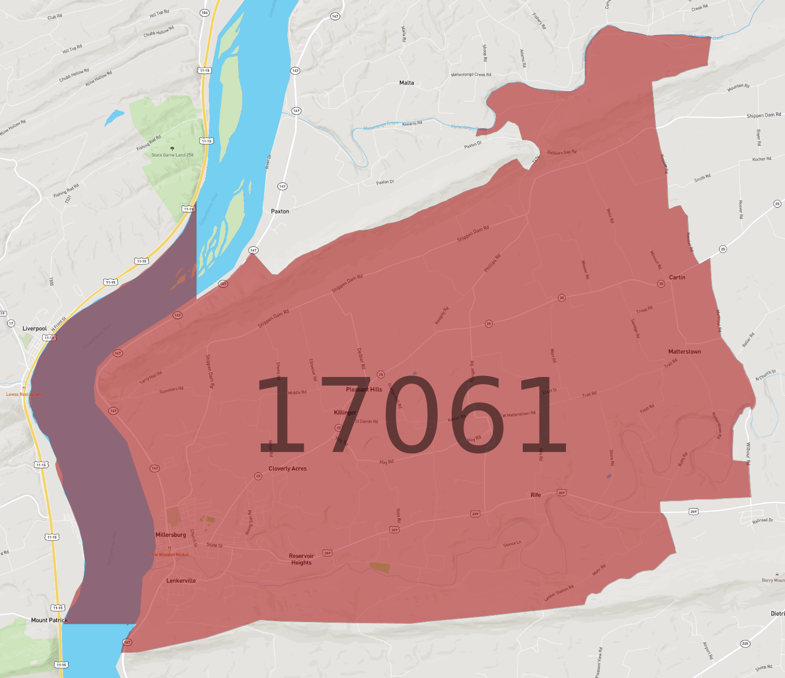 Zip Code 17061 - AtlasBig.com