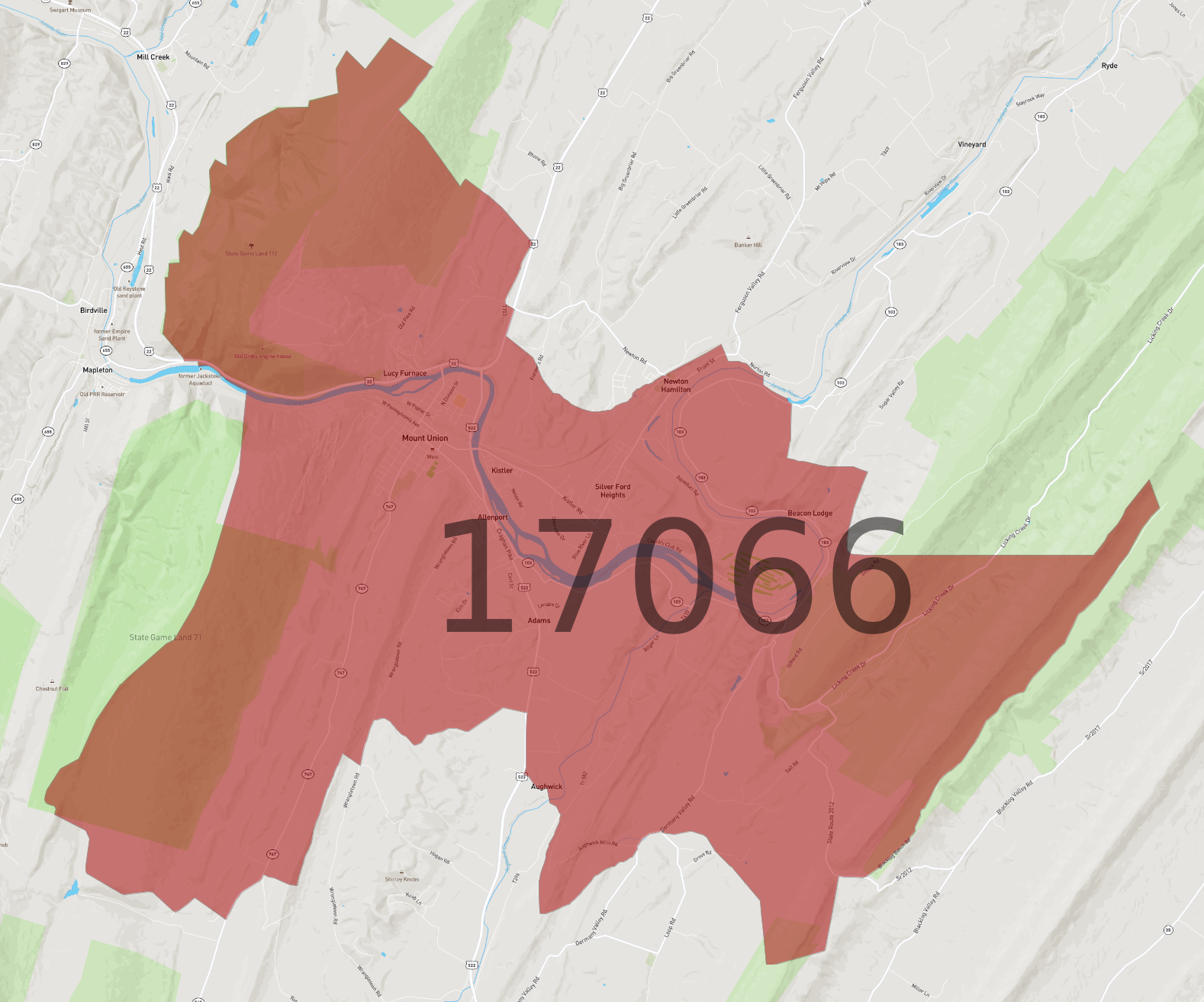 Zip Code 17066 - AtlasBig.com