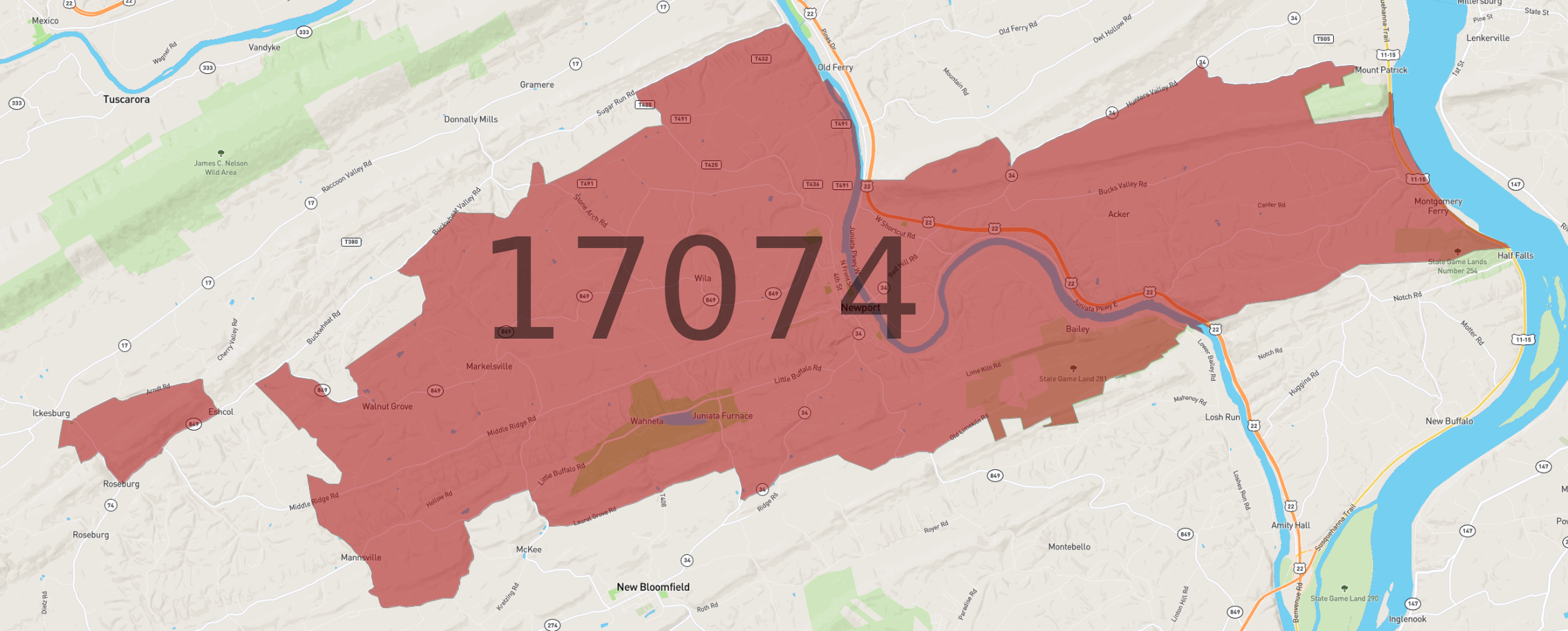 Zip Code 17074 - AtlasBig.com