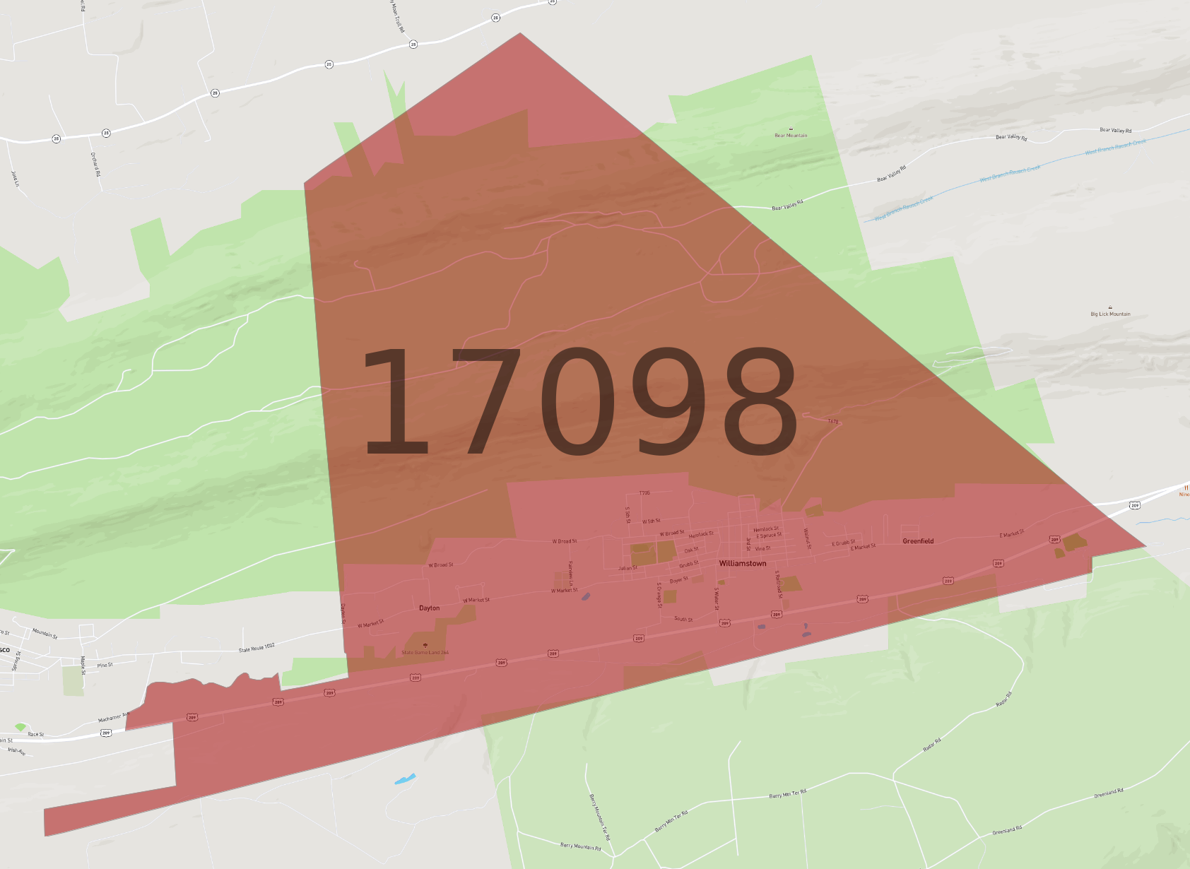 Zip Code 17098 - AtlasBig.com