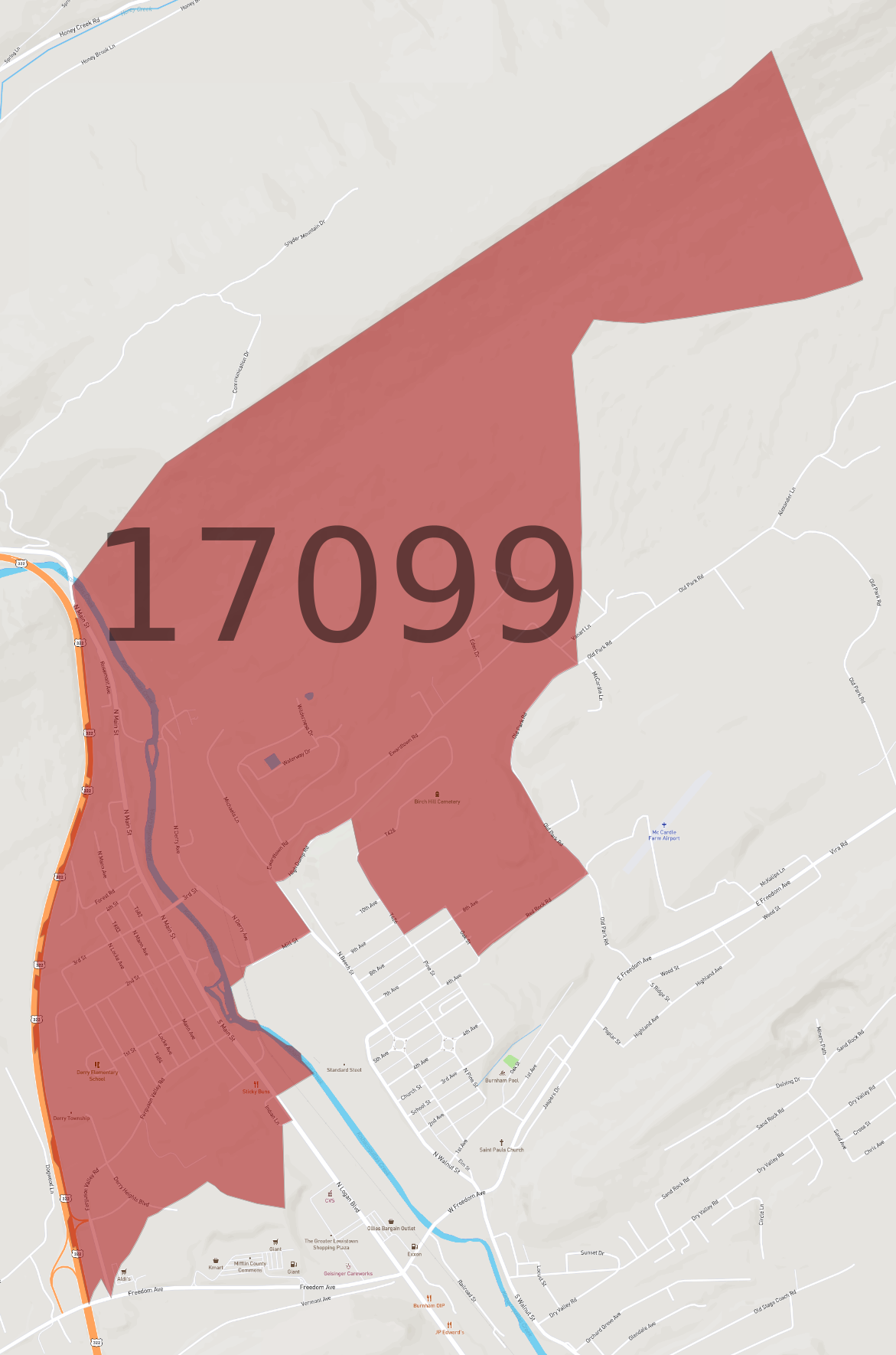 Zip Code 17099 - AtlasBig.com