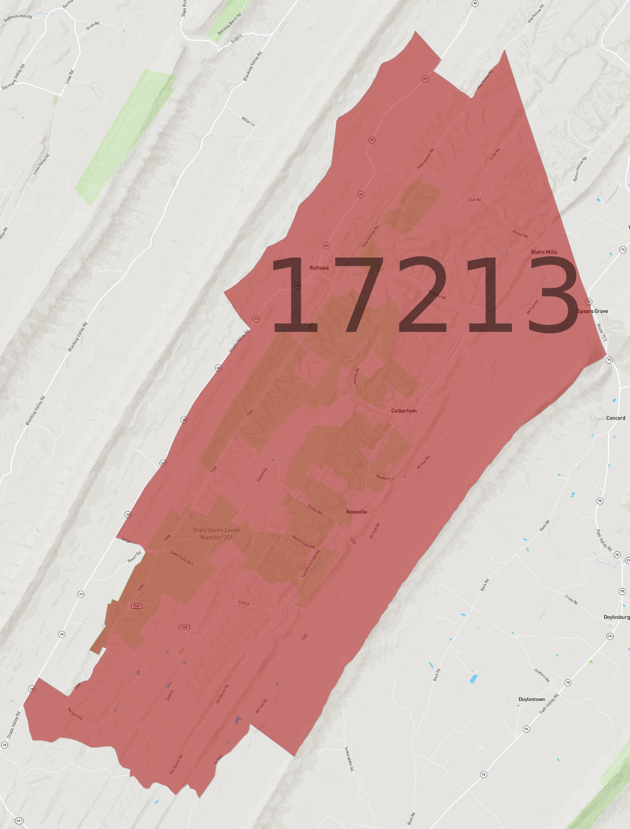 Zip Code 17213 - AtlasBig.com