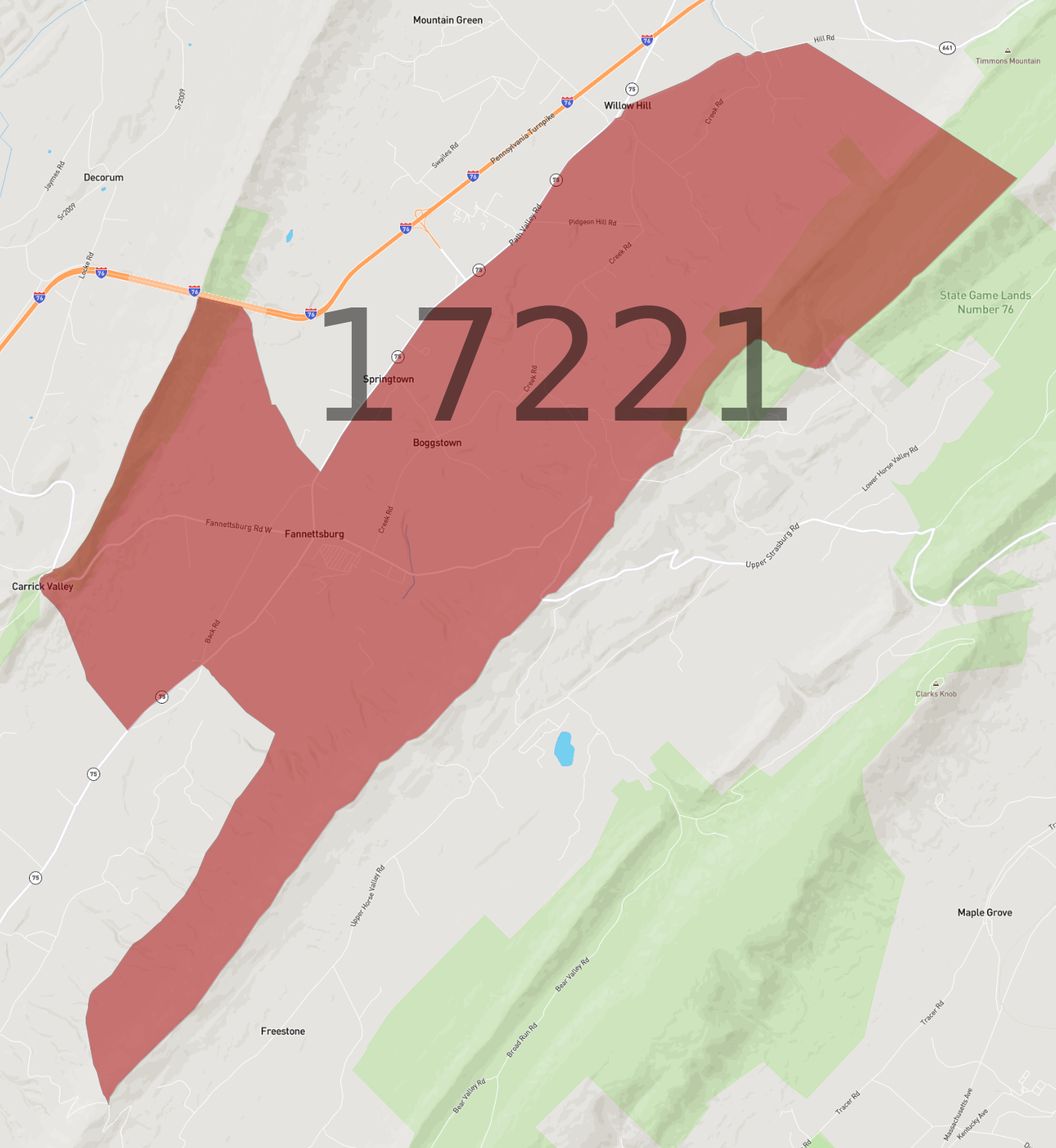 Zip Code 17221 - AtlasBig.com