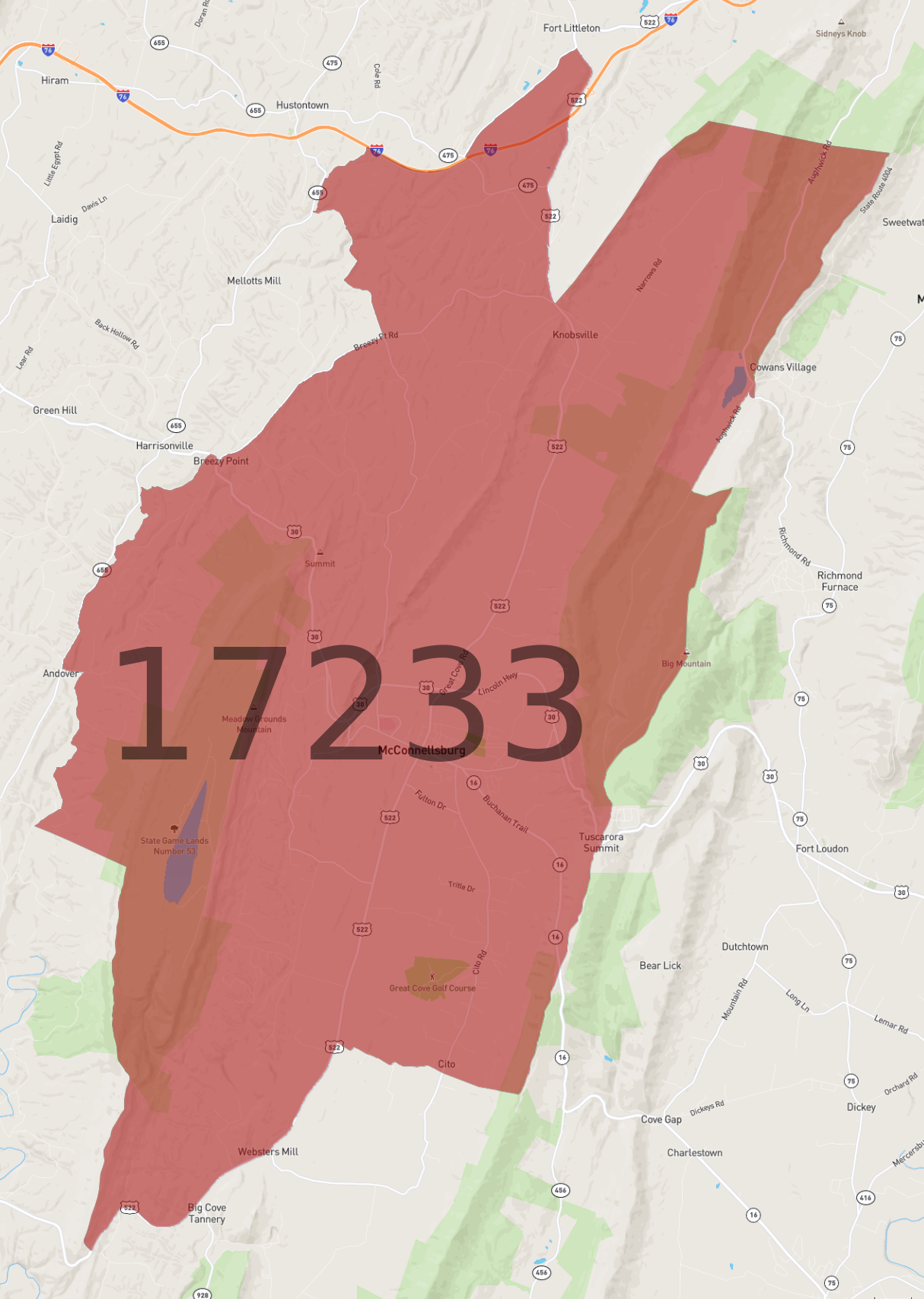 Zip Code 17233 - AtlasBig.com