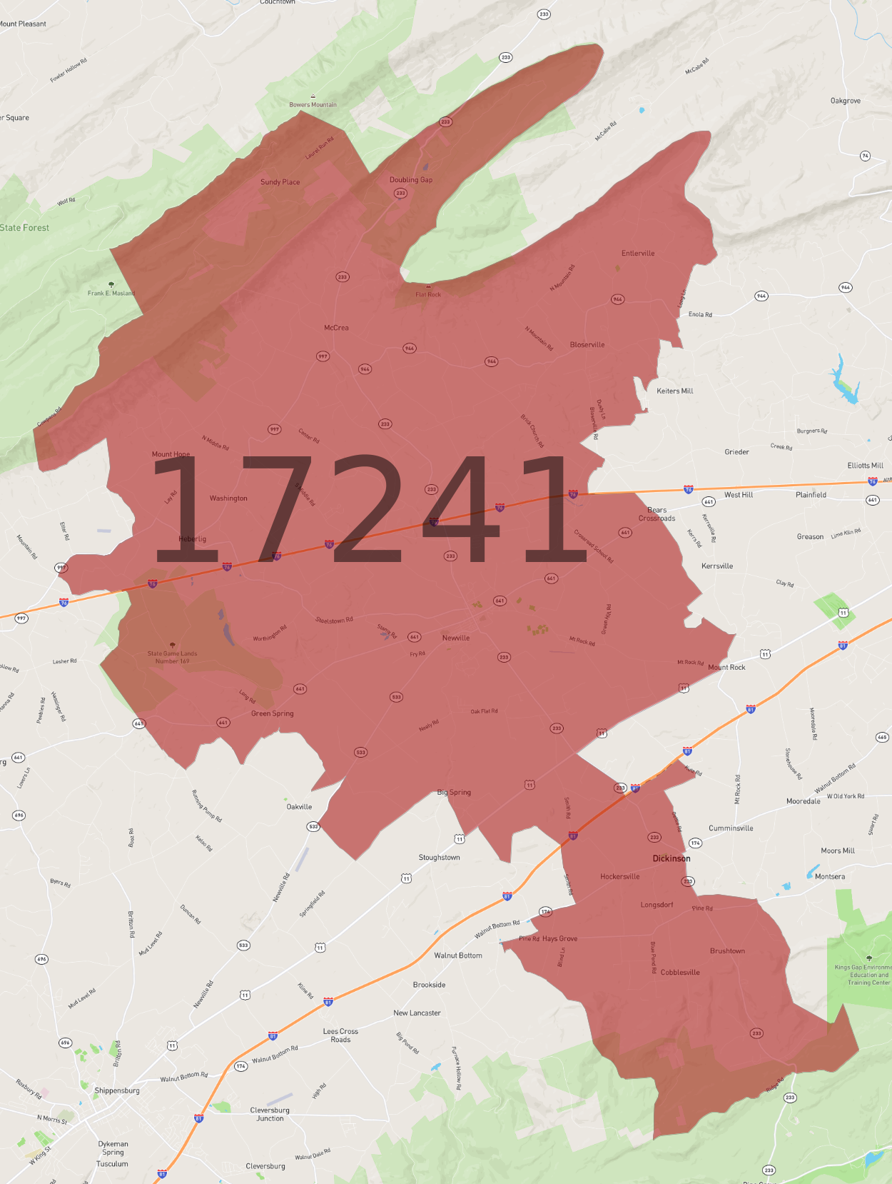 Zip Code 17241 - AtlasBig.com