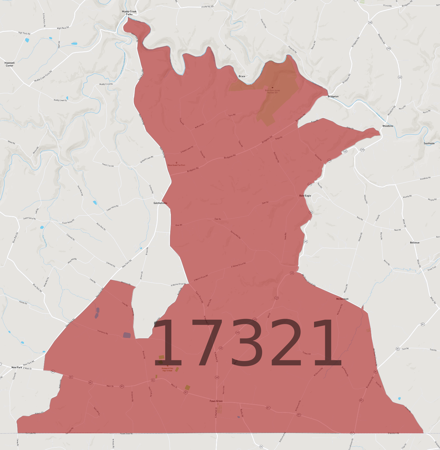 Zip Code 17321 - AtlasBig.com