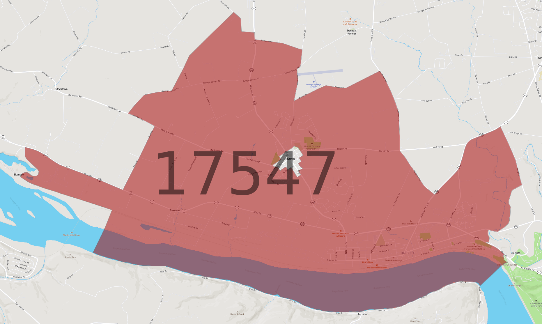 Zip Code 17547 - AtlasBig.com