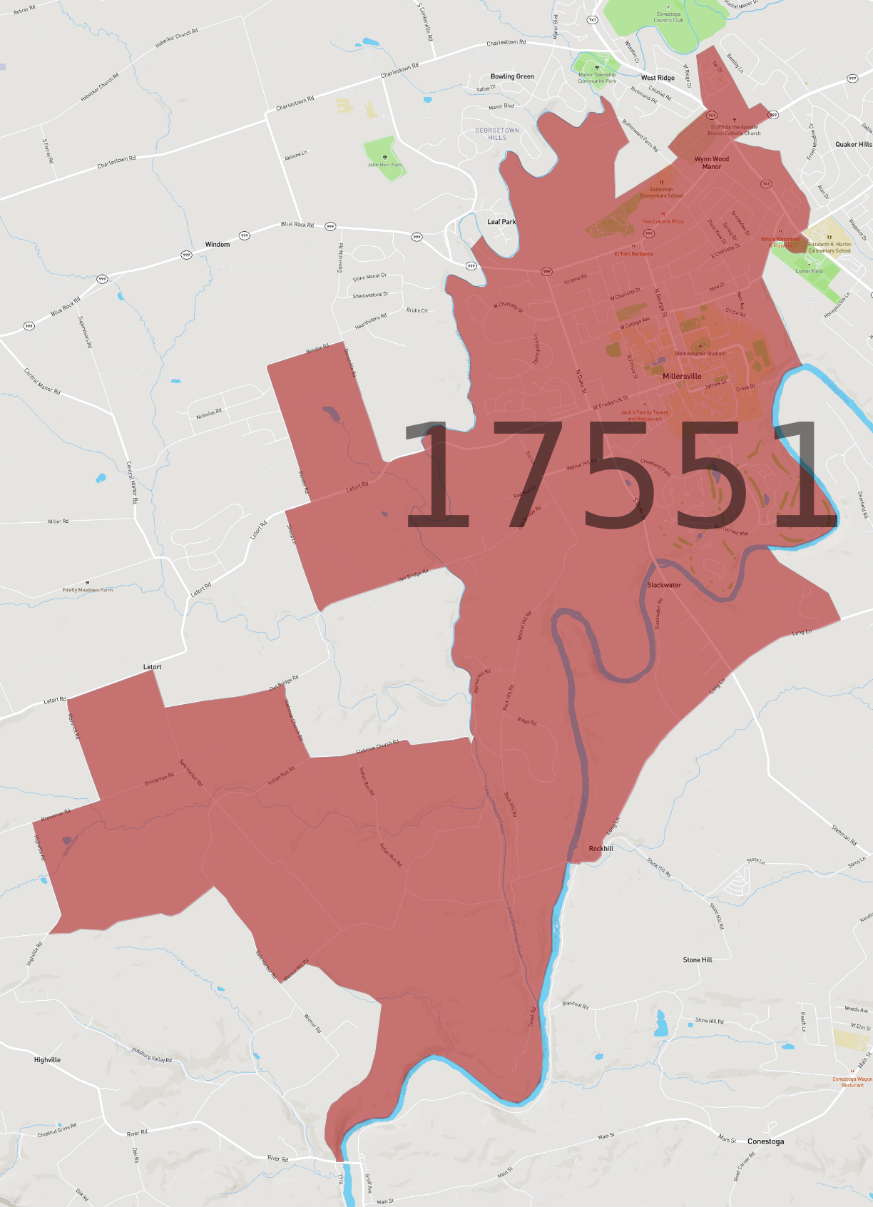 Zip Code 17551 - AtlasBig.com