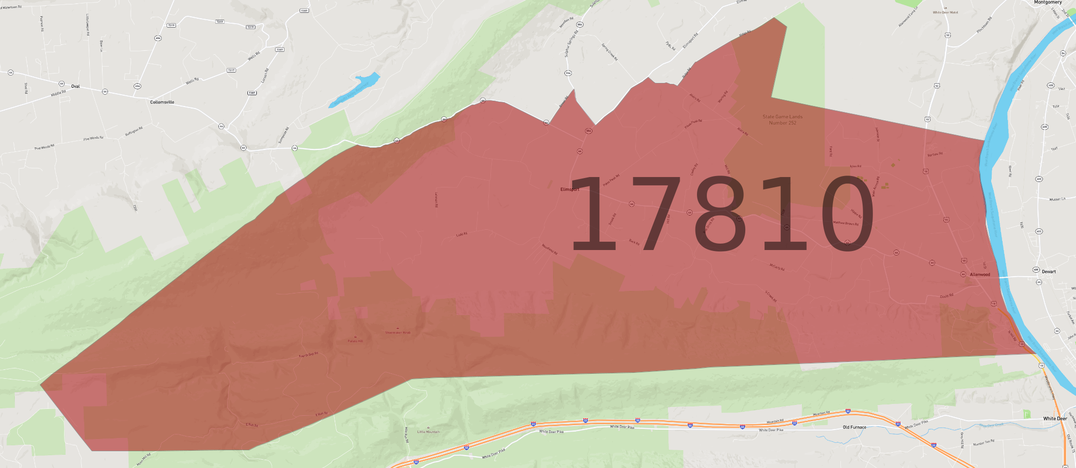 Zip Code 17810 - AtlasBig.com