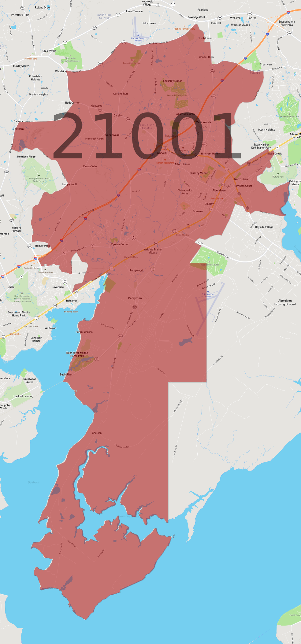 Zip Code 21001 - AtlasBig.com