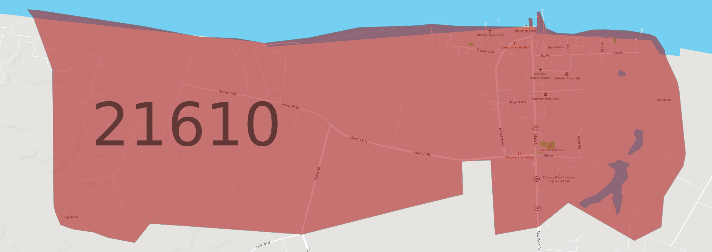 Zip Code 21610 - AtlasBig.com