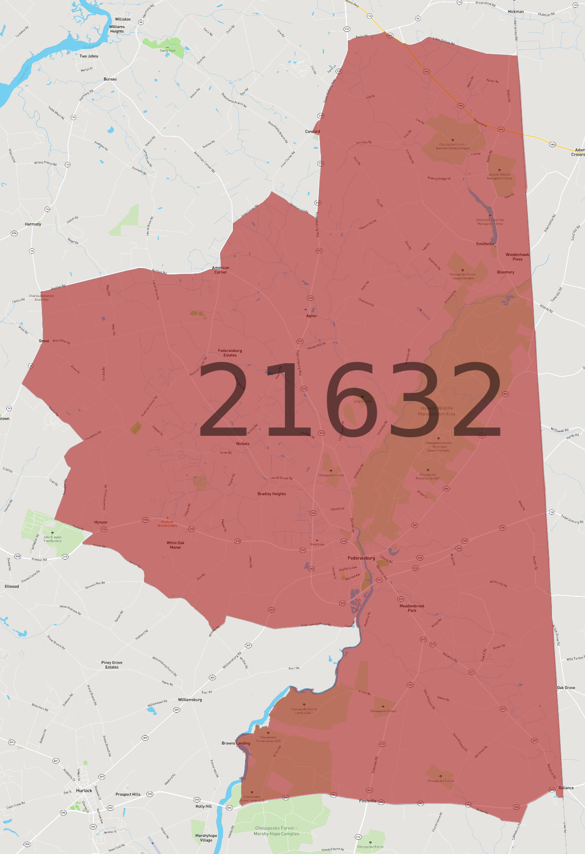 Zip Code 21632 - AtlasBig.com