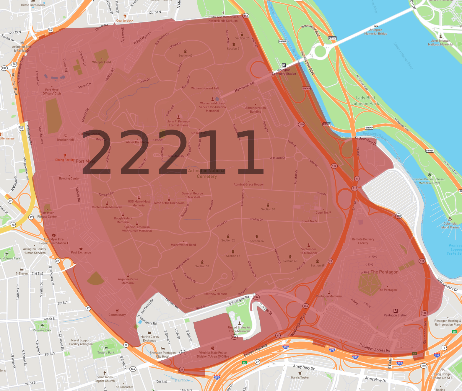 Zip Code 22211 - AtlasBig.com