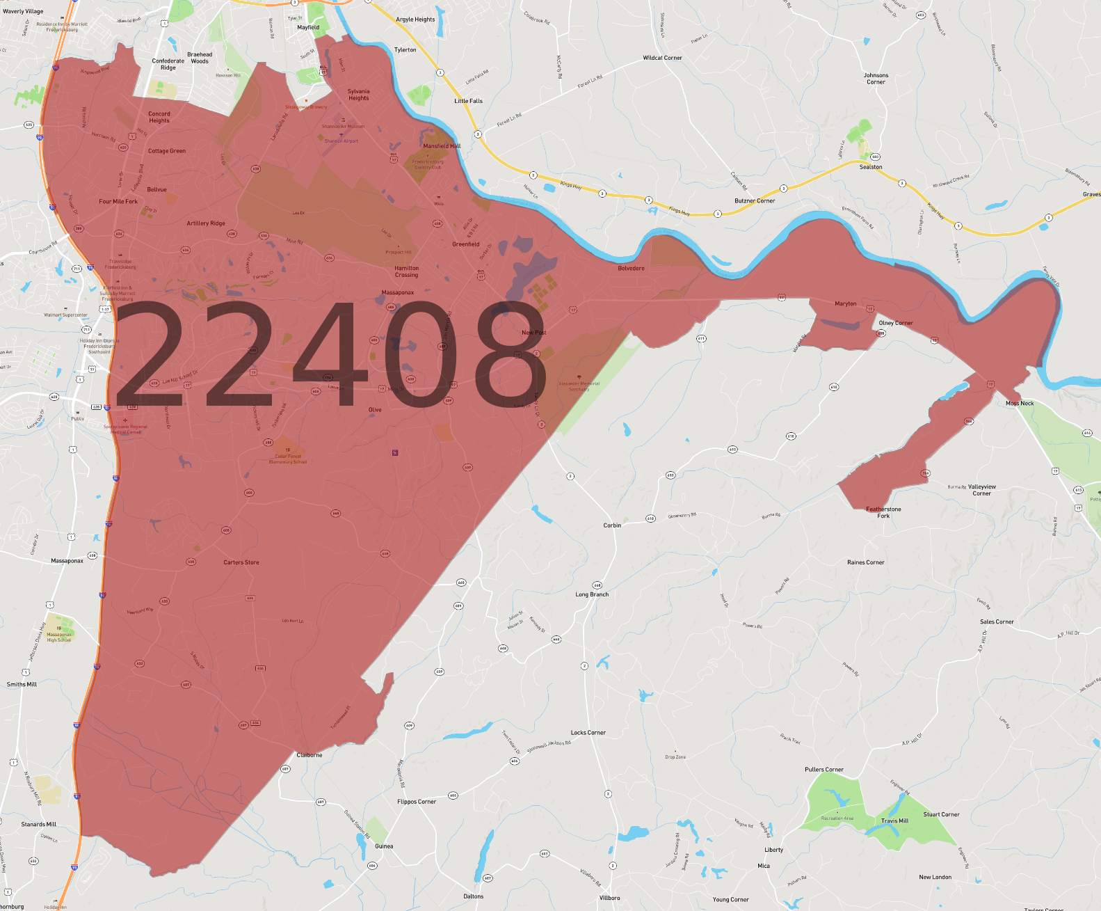 Zip Code 22408 - AtlasBig.com