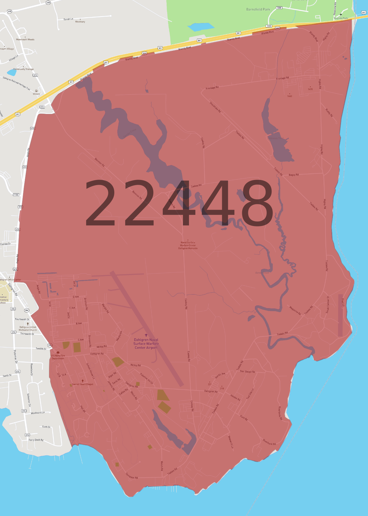 Zip Code 22448 - AtlasBig.com