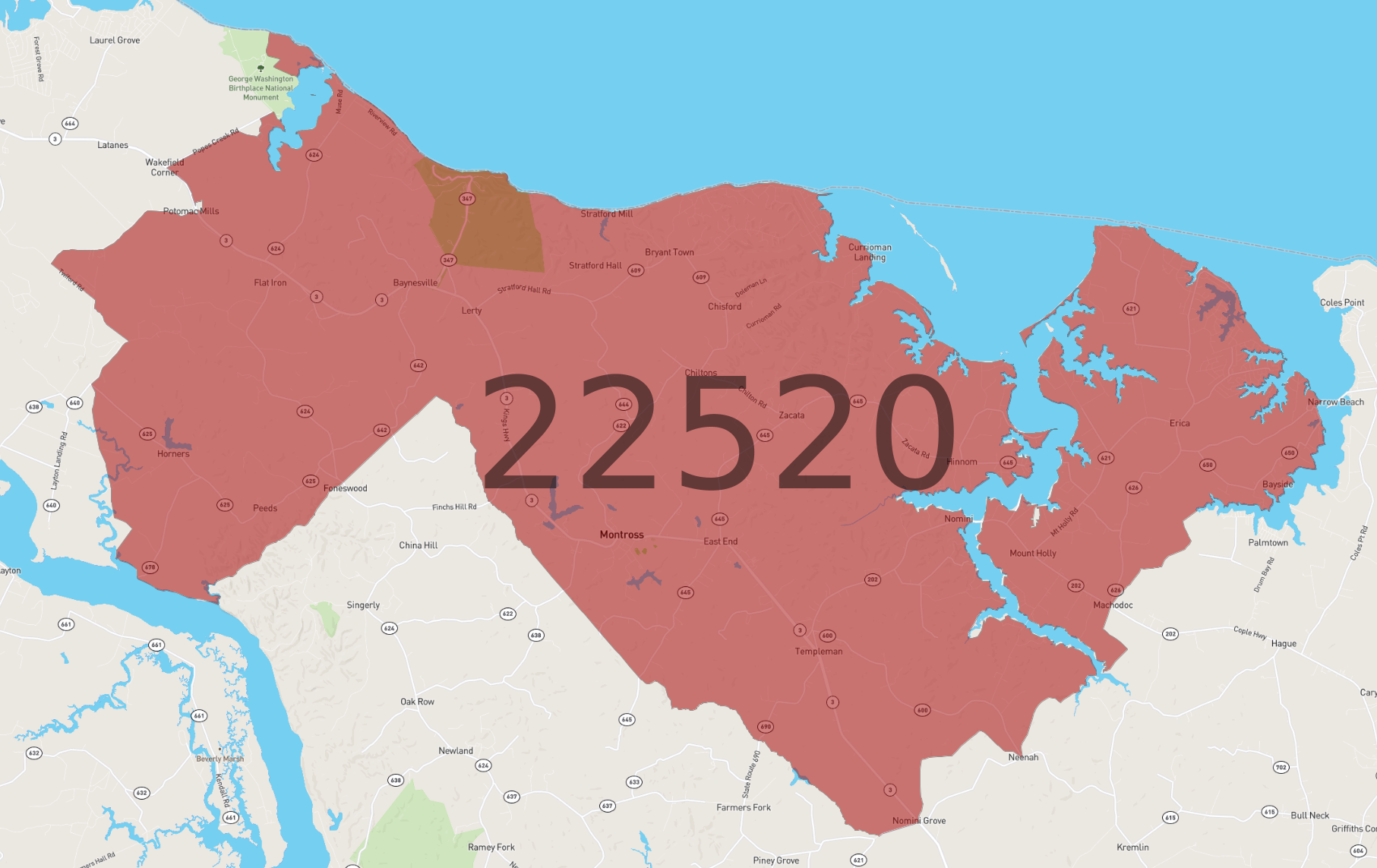 Zip Code 22520 - AtlasBig.com