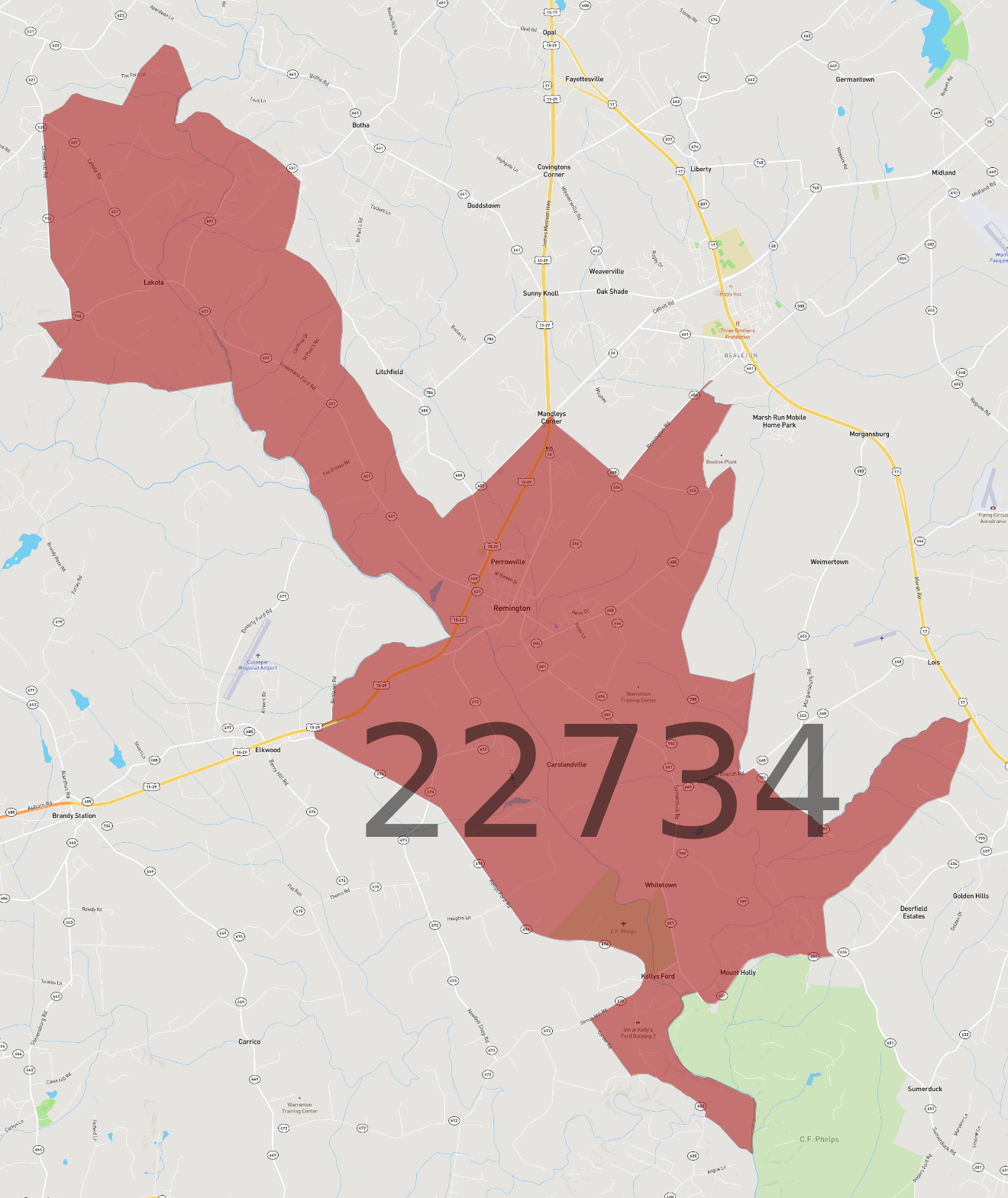 Zip Code 22734 - AtlasBig.com