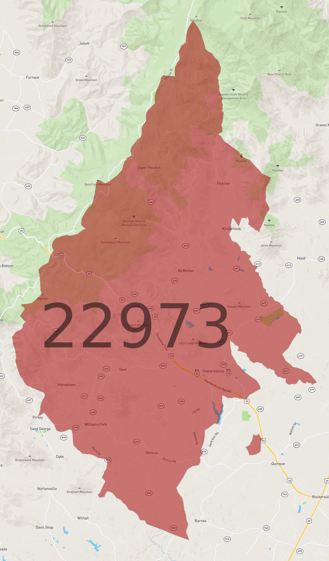 Zip Code 22973 - AtlasBig.com