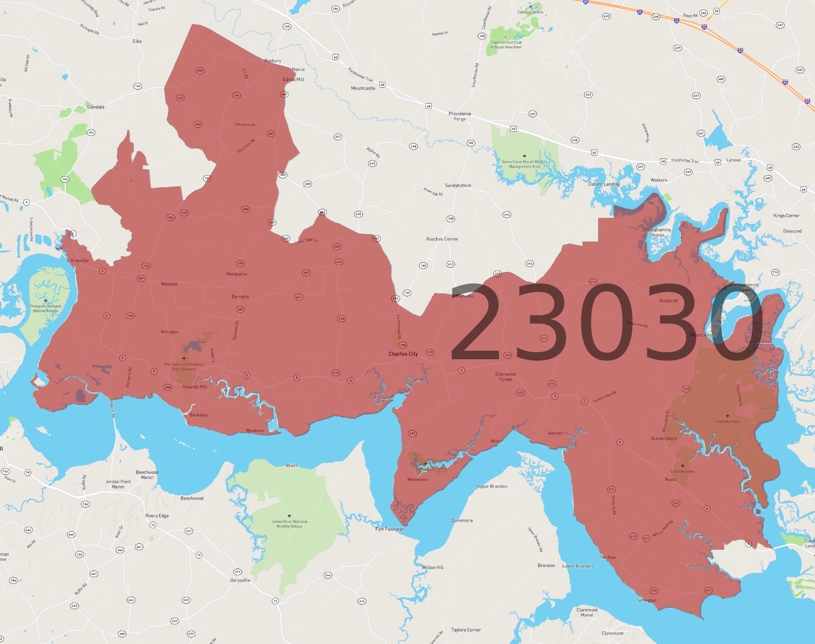 Zip Code 23030 - AtlasBig.com