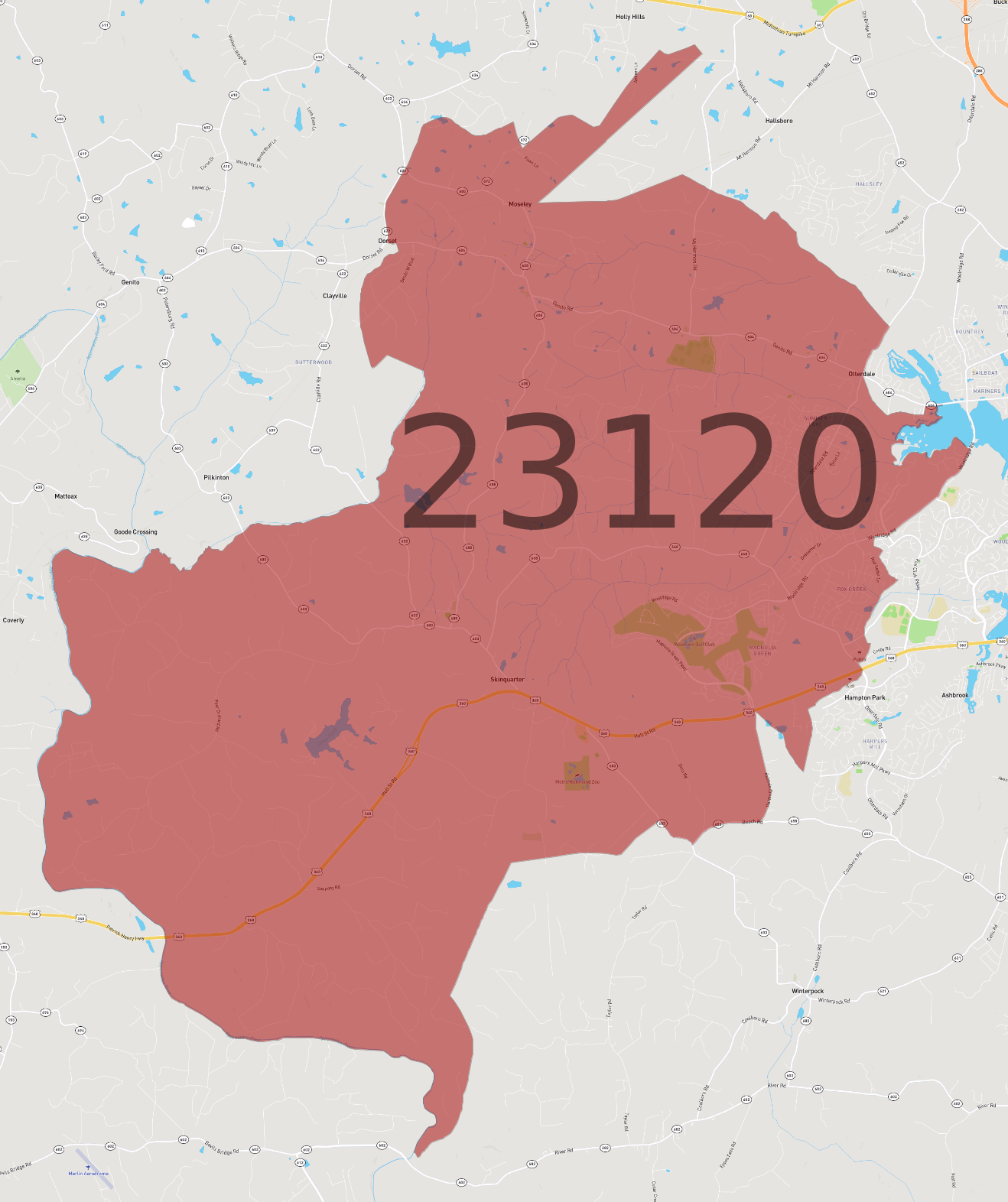 Zip Code 23120 - AtlasBig.com