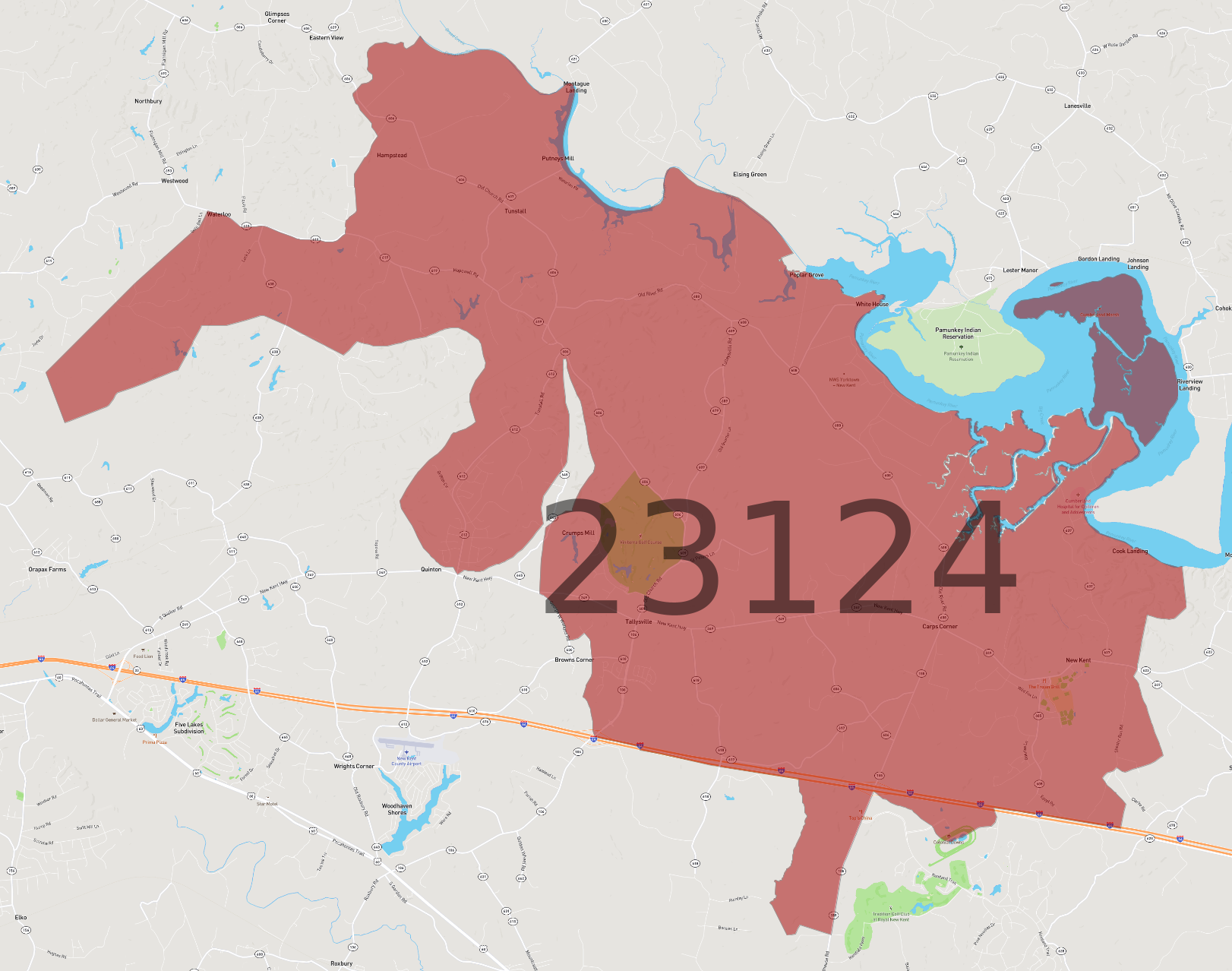 Zip Code 23124 - AtlasBig.com