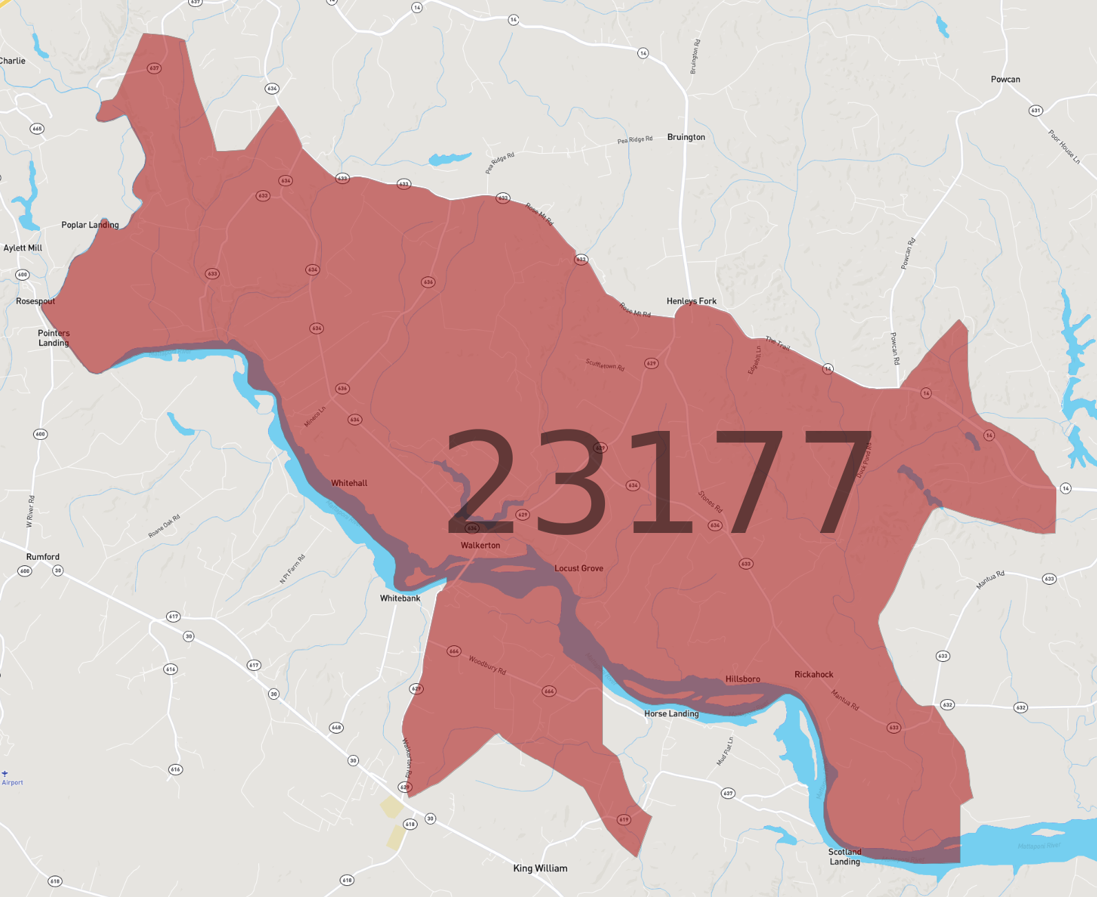 Zip Code 23177 - AtlasBig.com