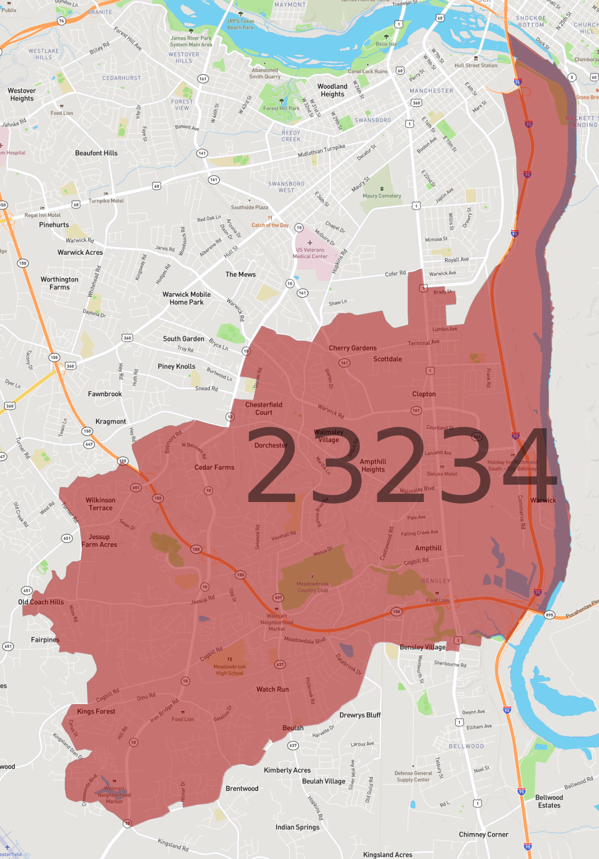 Zip Code 23234 - AtlasBig.com