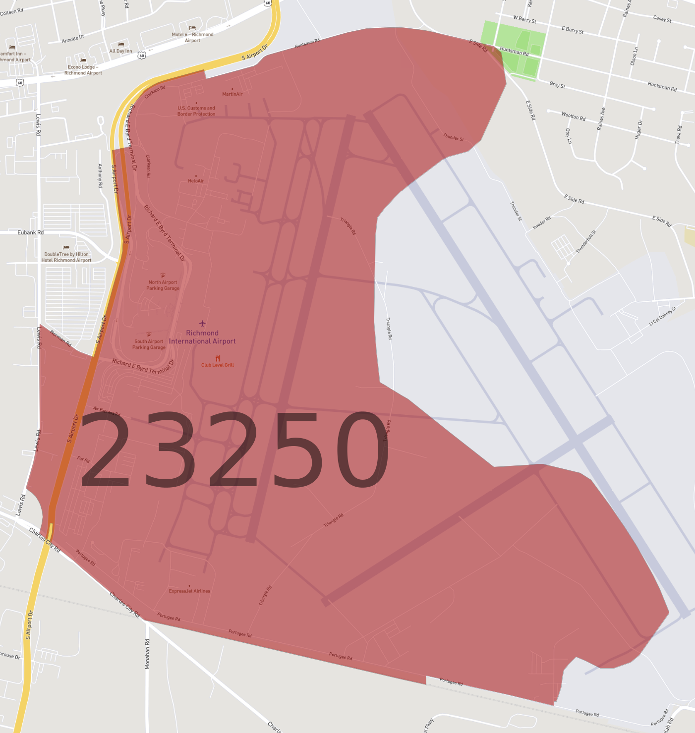 Zip Code 23250 - AtlasBig.com