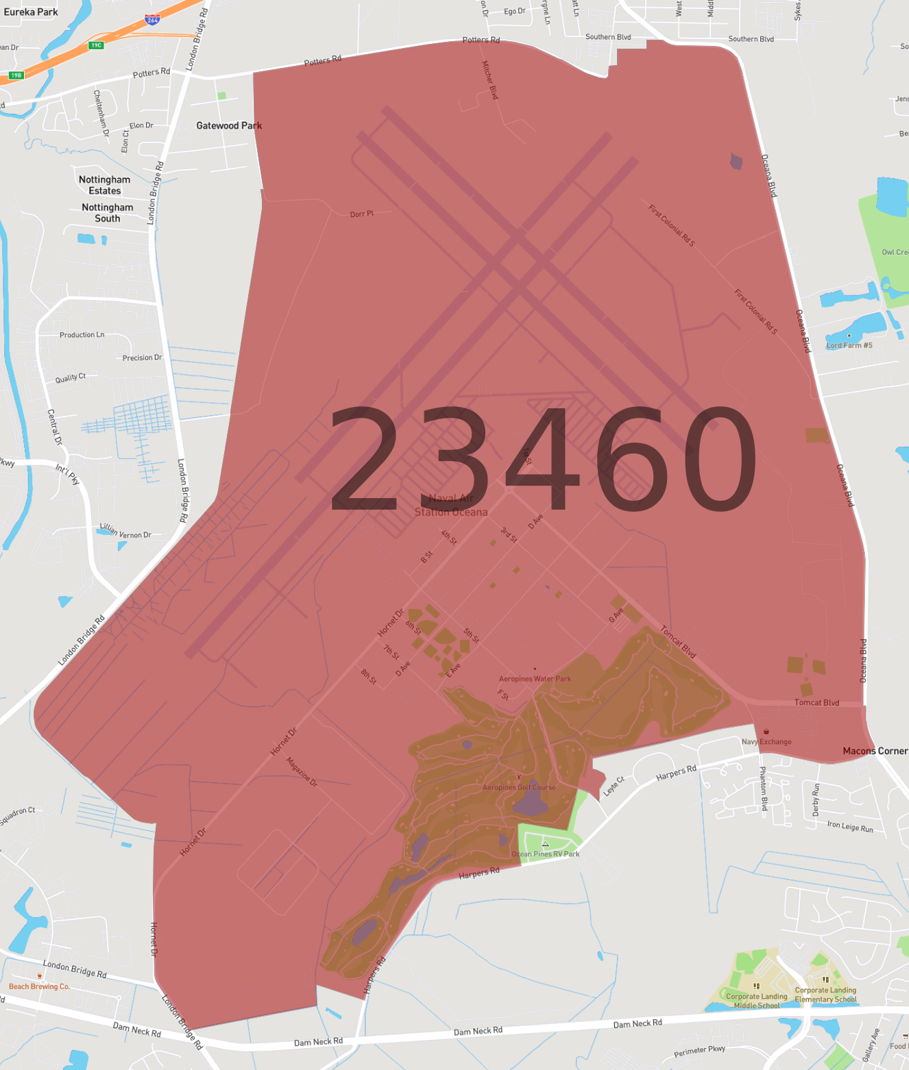 Zip Code 23460 - AtlasBig.com