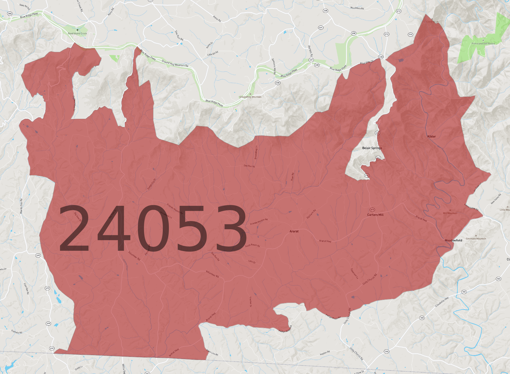 Zip Code 24053 - AtlasBig.com